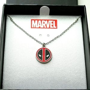 Marvel | Jewelry | Marvel Comics Deadpool Logo Petite Enamel Necklace ...